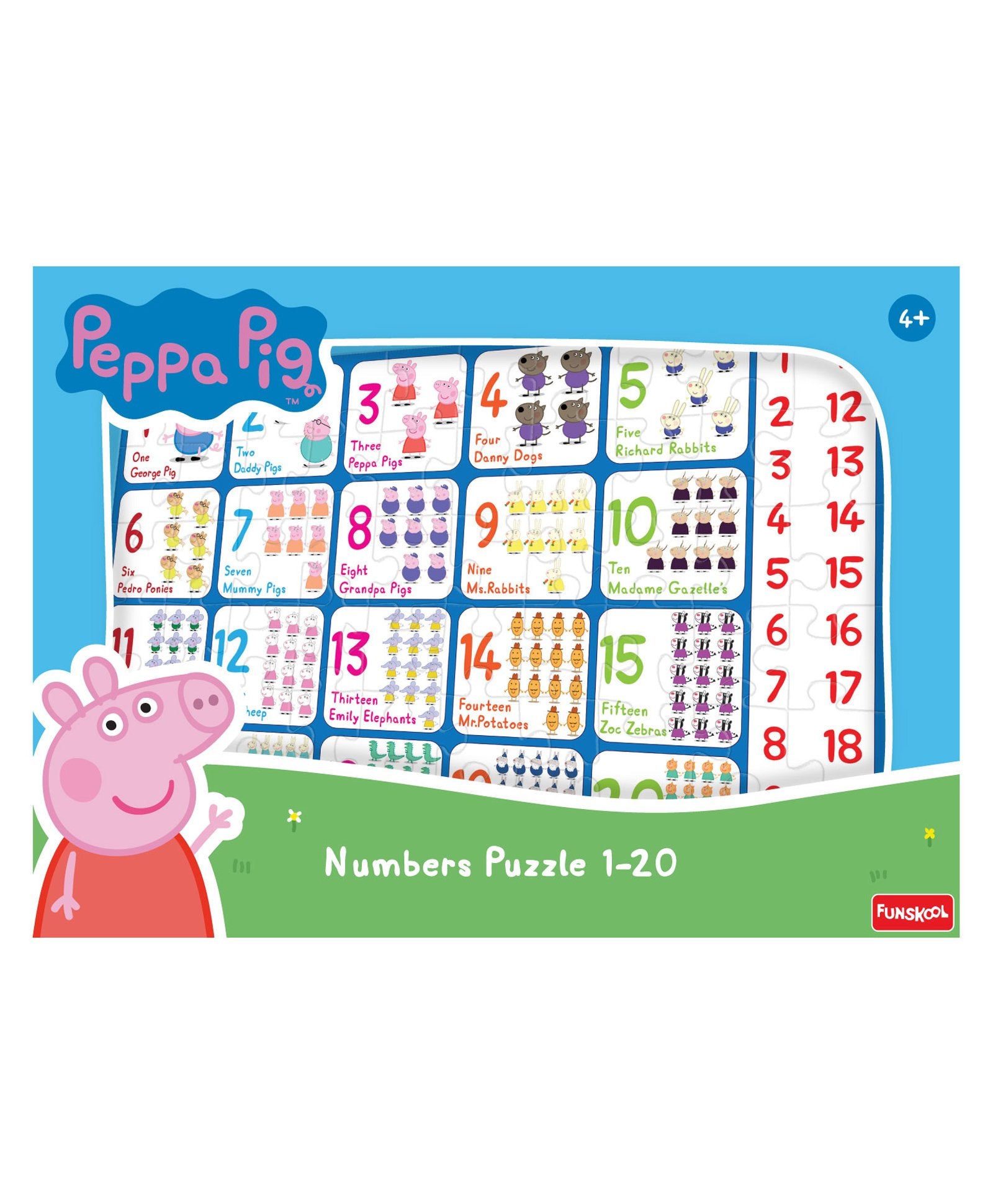 Funskool Peppa Numbers 1 to 20 Floor Puzzle - 60 Pieces – The Moms ...