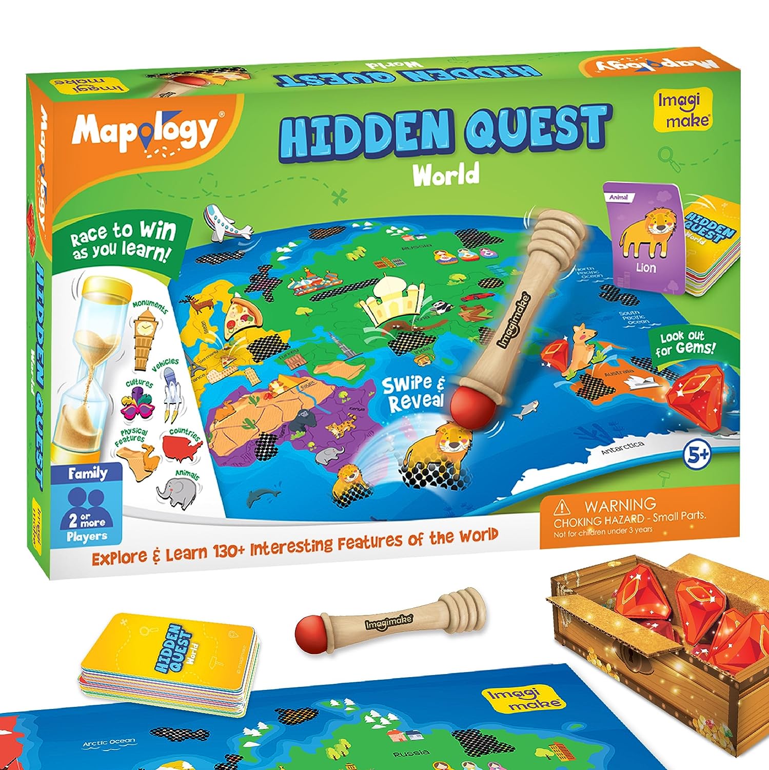 Mapology Imagimake Hidden Quest World Map Board Games – The Moms ...