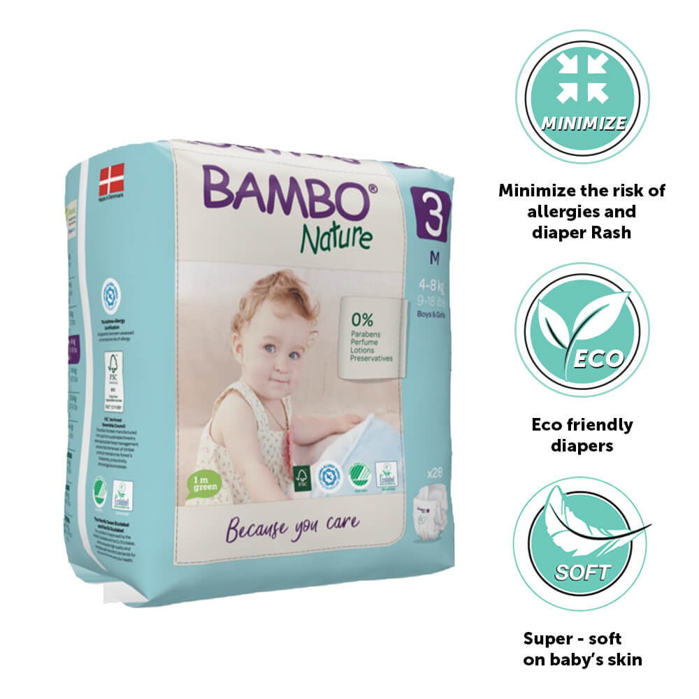 Bambo Nature Diaper With Wetness Indicator - Medium Size – The Moms ...