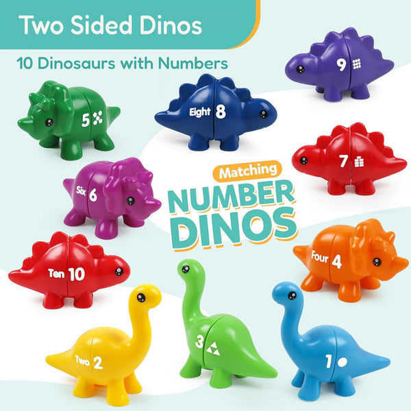 JurassiCount-Montessori Dinosaur Number Matching Set (20 pcs) 2 Years+ ...
