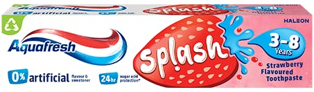 Aquafresh Splash Toothpaste For Growing Kids Aged 3-8 Years Strawberry ...